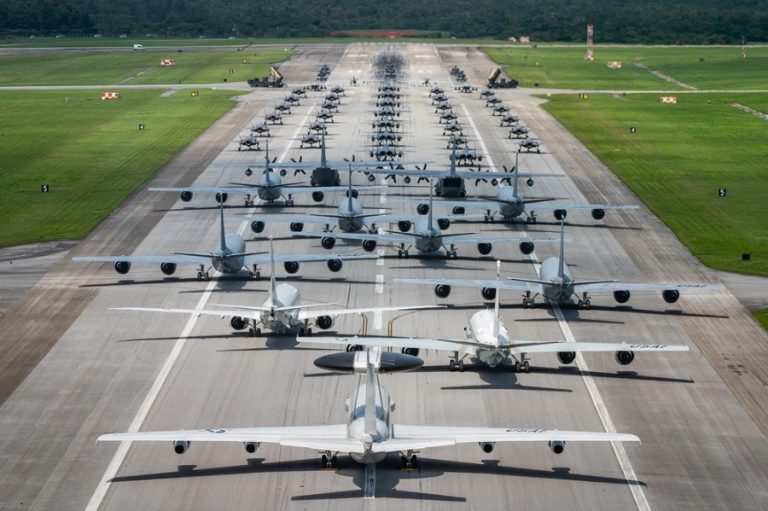 U.S. Air Force showcases combat readiness at Kadena Air Base with large ...